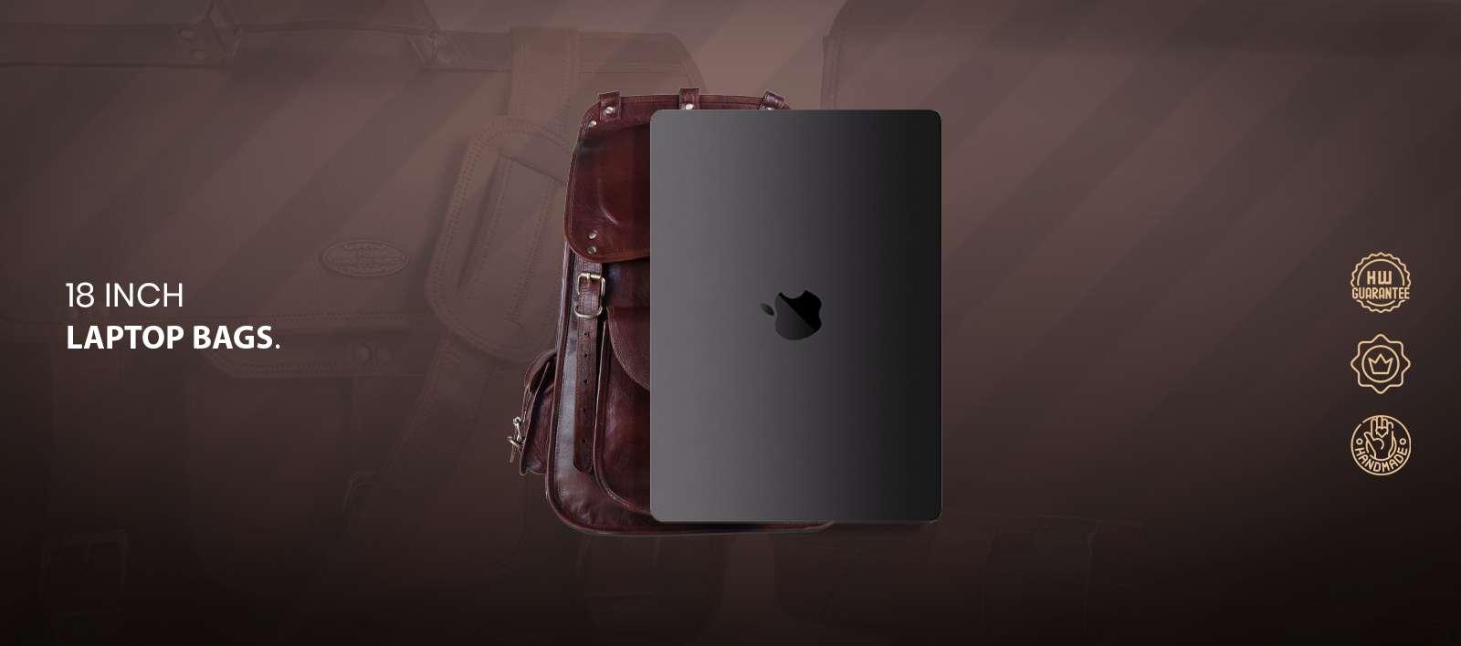 Handmade World 18 Inch Leather Laptop Bag and Backpack For Men Women